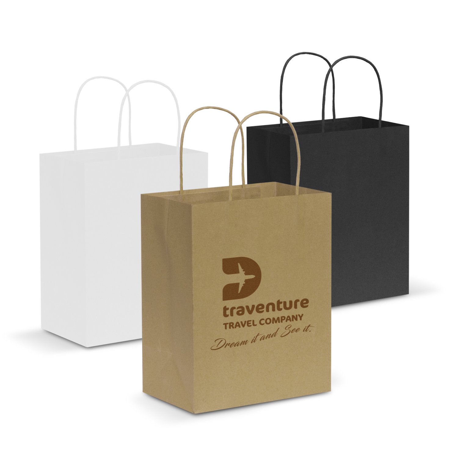 Customise 24.8x 19.6 cm Cari Kraft Paper Bag with Print | Pens.com